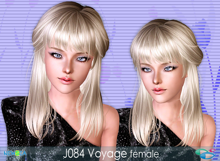 J084 Voyage Shiny braided crown hairstyle by NewSea - Sims 3 Hairs