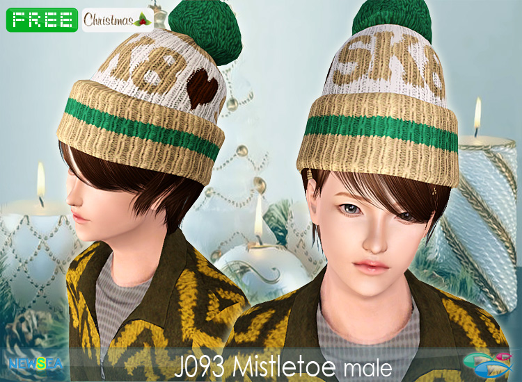 JO 93 Mistletoe - hair with cap by NewSea - Sims 3 Hairs