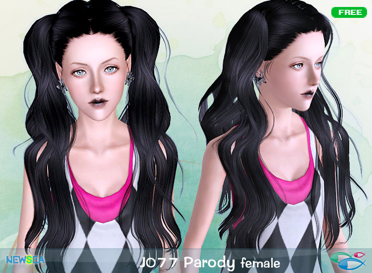 JO 77 Parody - double ponytail hairstyle by Juice - Sims 3 Hairs