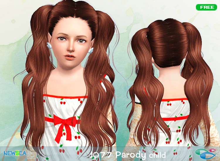 JO 77 Parody - double ponytail hairstyle by Juice - Sims 3 Hairs