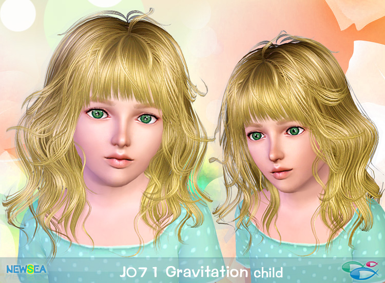 J071 Gravitation rich waves with bangs by Juice - Sims 3 Hairs