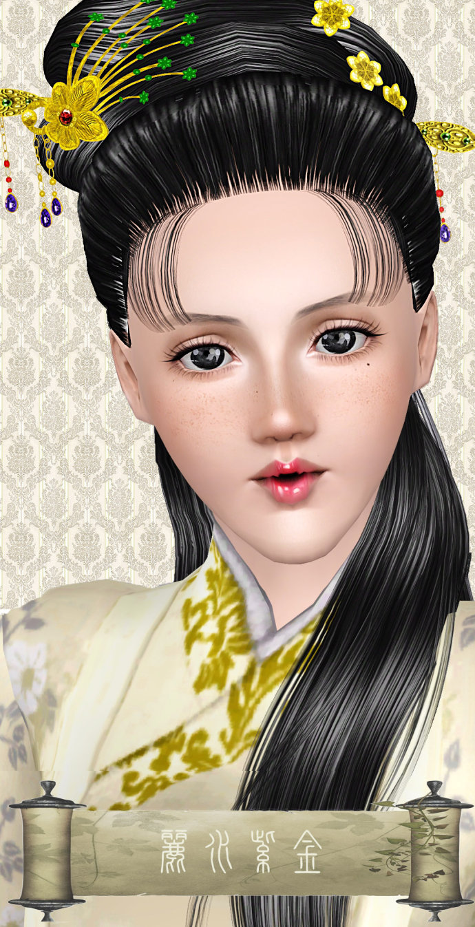 Asiatic hairstyle 4 by Wings - Sims 3 Hairs