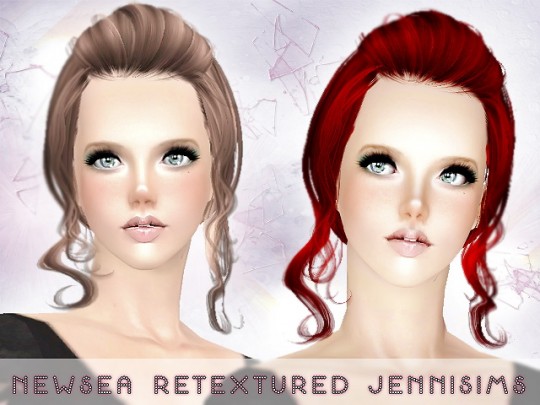 Romance bun Newsea Hair Candice Retextured by Jenni Sims - Sims 3 Hairs