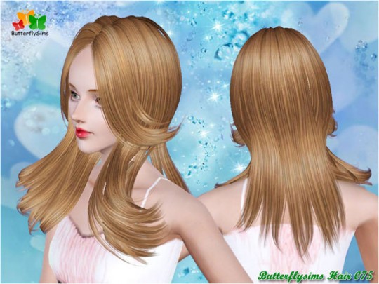 Dimensional layers hairstyle - hair 075 by Butterfly - Sims 3 Hairs