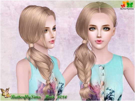 Side braid - hair 084 by Butterfly - Sims 3 Hairs