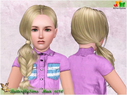 Side braid - hair 084 by Butterfly - Sims 3 Hairs