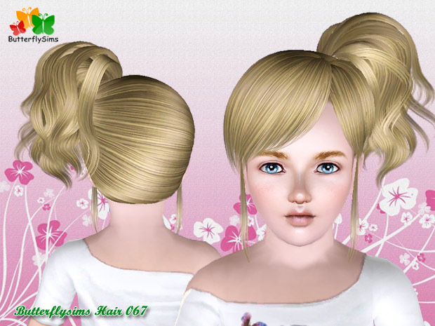 High ponytail - hair 067 by Butterfly - Sims 3 Hairs