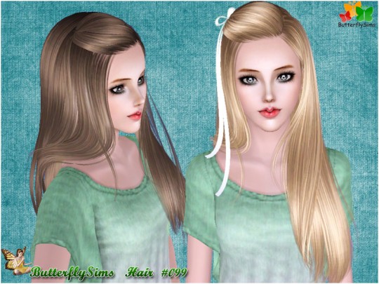 Bangs hair clip caught 099 by Butterfly - Sims 3 Hairs