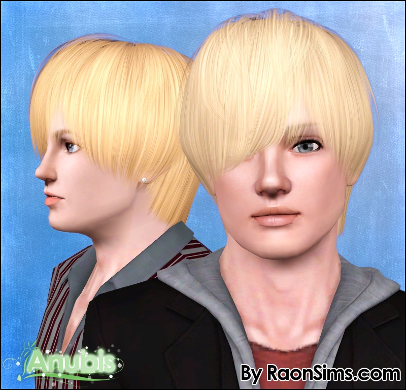 Shaggy hairstyle Raon 06 retextured by Anubis - Sims 3 Hairs