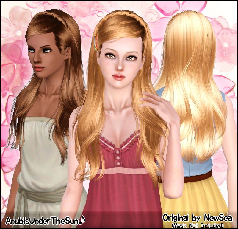 Braided crown NewSea`s Monochrome retextured by Anubis - Sims 3 Hairs