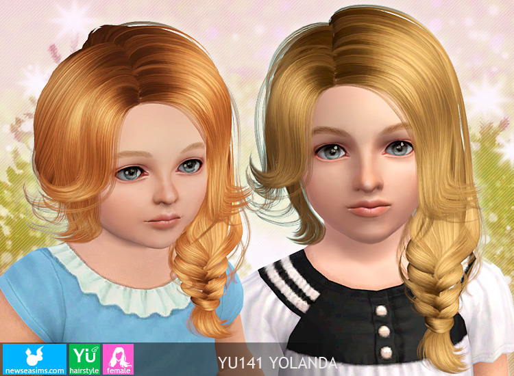 Side fishtail hairstyle Yu141 Yolanda - Sims 3 Hairs