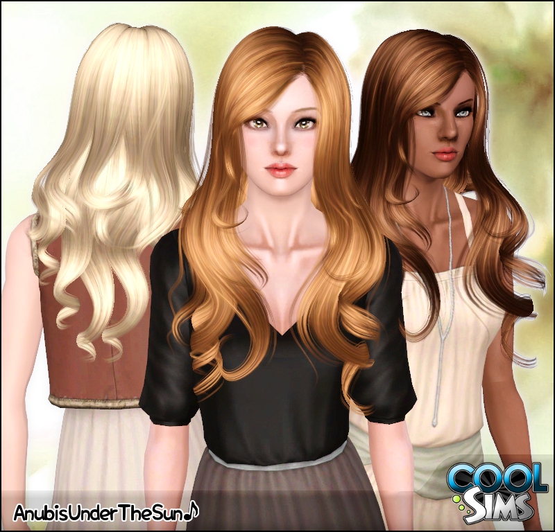 Large waves Cool Sims hairstyle 97 retextured by Anubis - Sims 3 Hairs