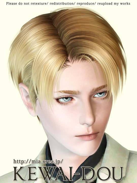 Middle parth hairstyle for boys - Levi by Kewai Dou - Sims 3 Hairs