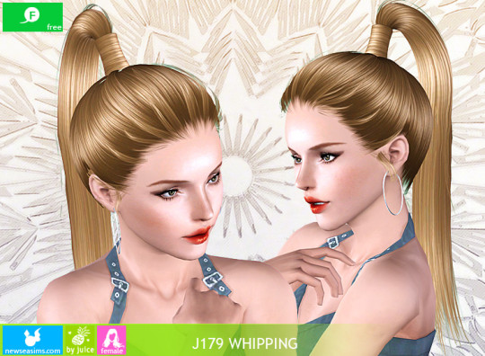 High ponytail hairstyle J179 Whipping by NewSea - Sims 3 Hairs