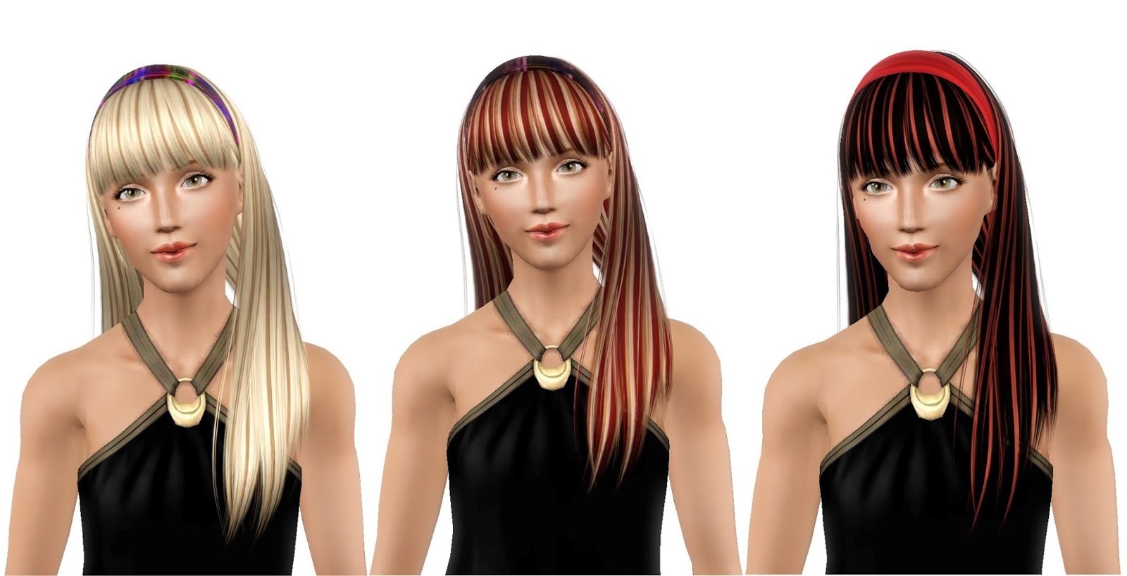 Headband with bangs hairstyle CoolSims 108 retextured by 19 Sims 3 Blog ...