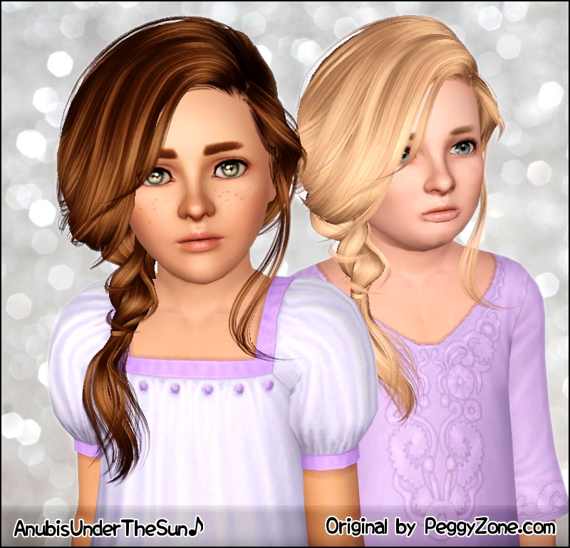 Side loosely knit Peggy`s hairstyle retextured by Anubis - Sims 3 Hairs