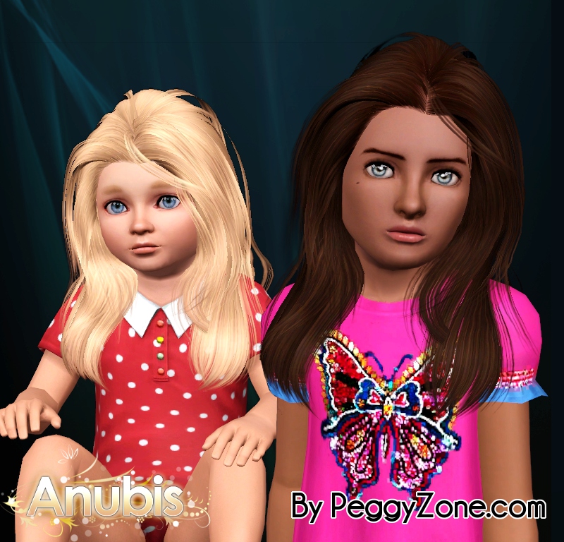 Volume shiny hair Peggy`s 627 retextured by Anubis - Sims 3 Hairs