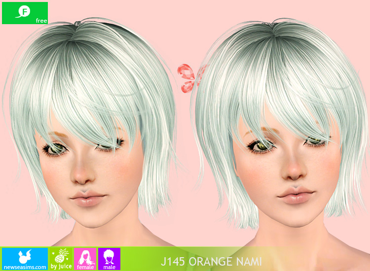 Gorgeous look hairstyle - J145 Orange Nami - Sims 3 Hairs