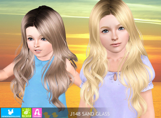 Shiny hairstyle J148 Sand Glass by NewSea - Sims 3 Hairs