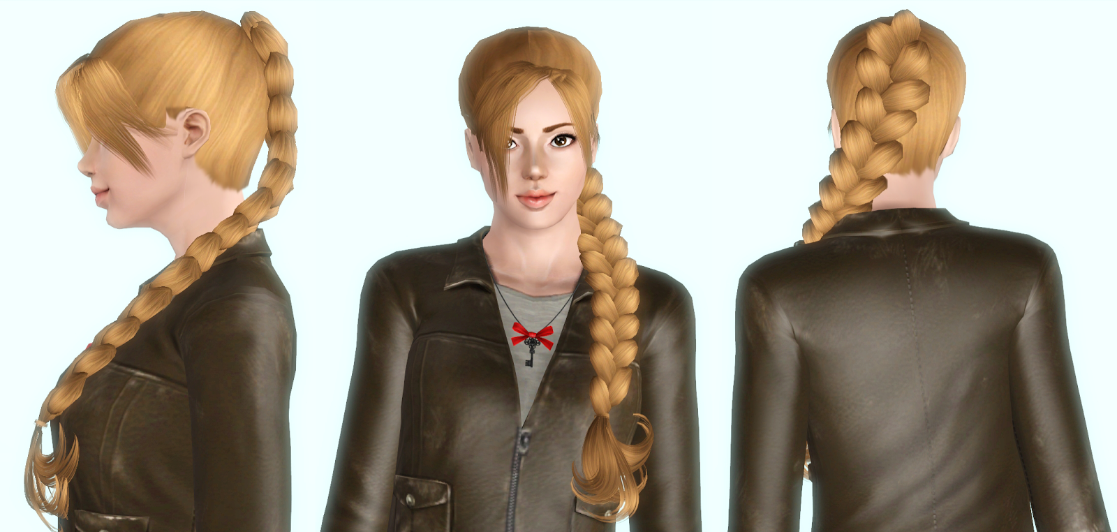 Huge braid hairstyle retextured by Rayne`s Factory - Sims 3 Hairs