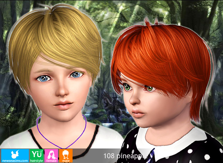 Pixie crop hairstyle 108 Pineapple by NewSea - Sims 3 Hairs