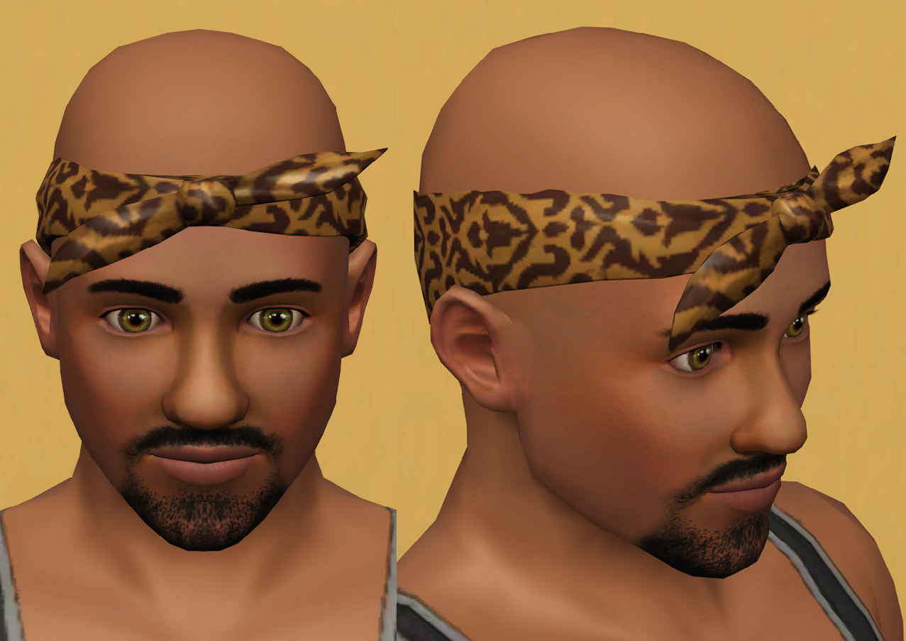 Headband - Tupac Shakur bandana by necrodog at Mod The Sims - Sims 3 Hairs