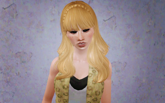 Braided crown with bangs hairstyle - Sky Sims 73 retextured by ...