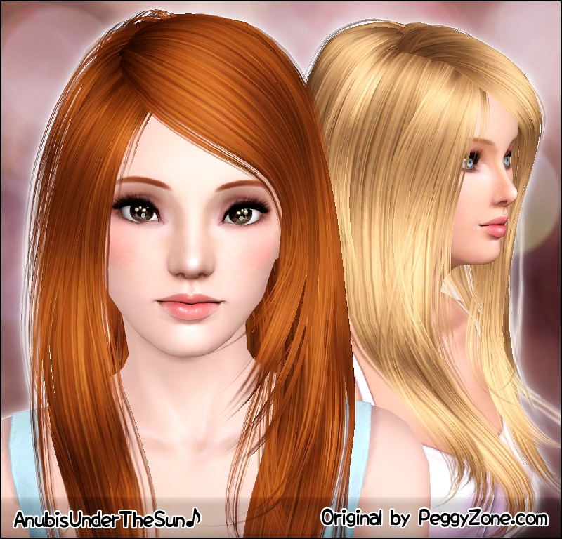 Nice and smooth Peggy`s hairstyle retextured by Anubis - Sims 3 Hairs