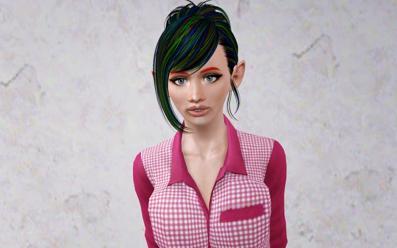 The pinky hairstyle - Sky Sims 92 retextured by Beaverhausen - Sims 3 Hairs