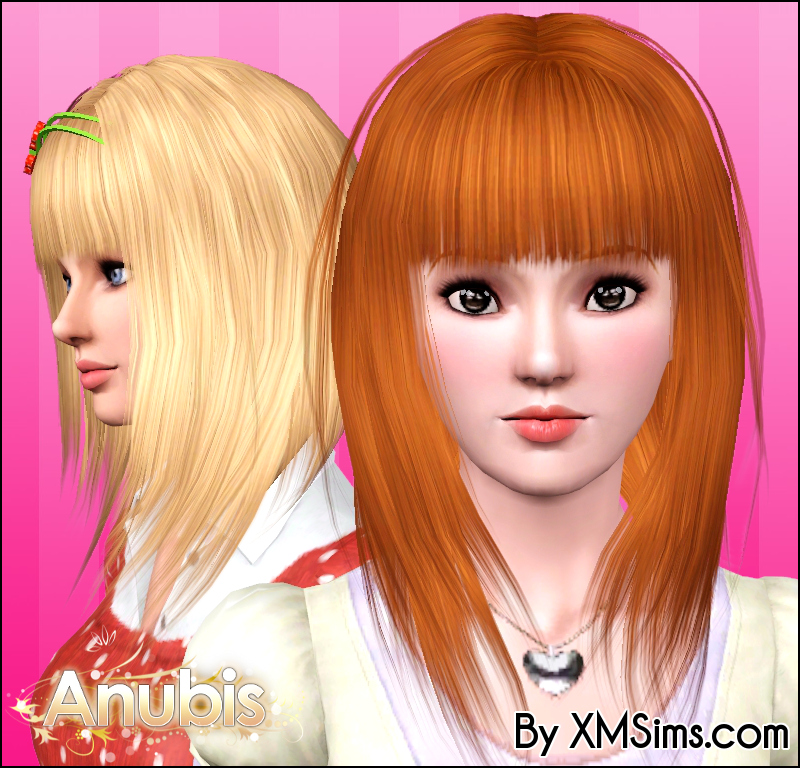 Jagged edges with bangs XM 29&30 hairstyle retextured by Anubis - Sims ...