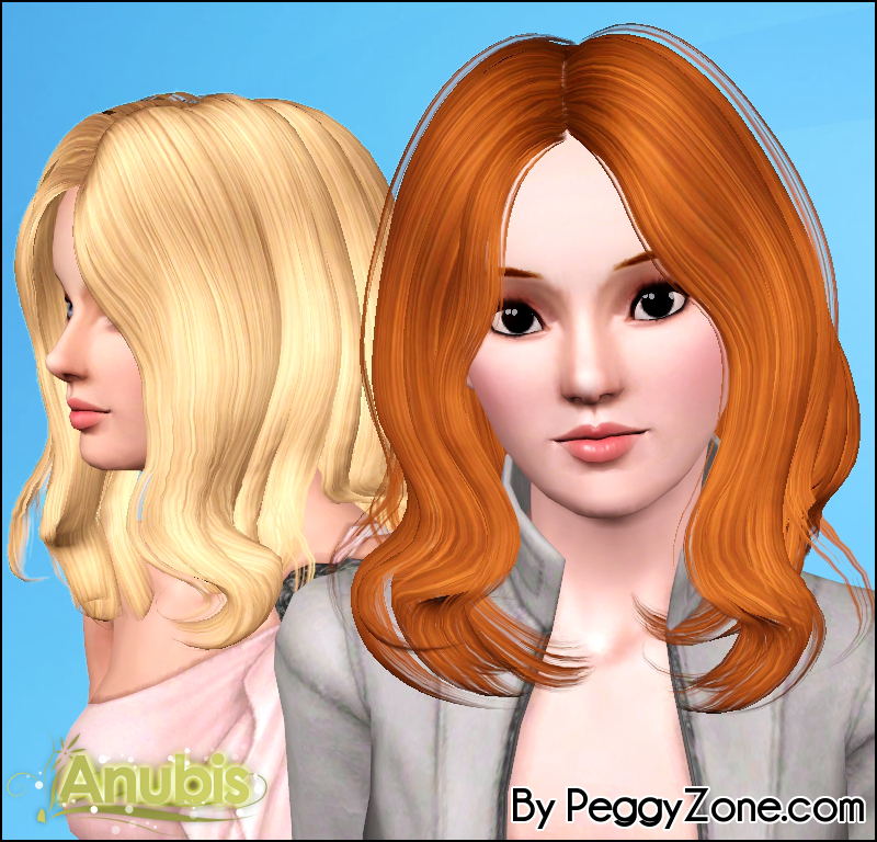 Looped haistyle Peggy`s 572 retextured by Anubis - Sims 3 Hairs