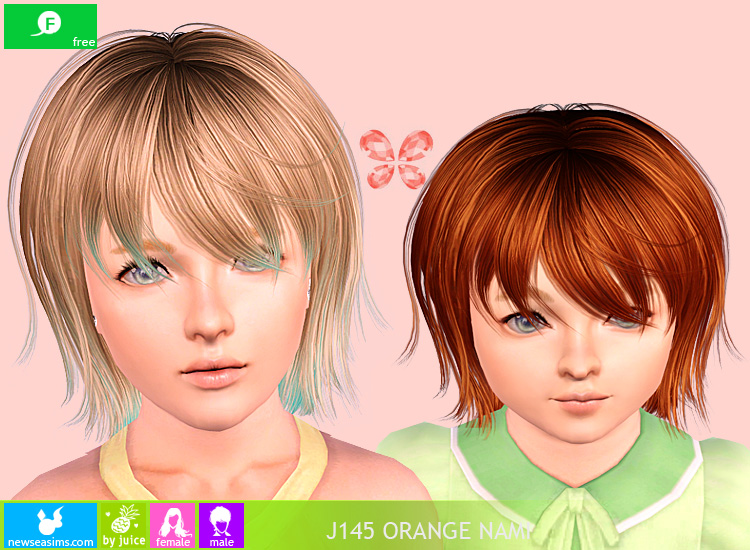 Gorgeous look hairstyle - J145 Orange Nami - Sims 3 Hairs