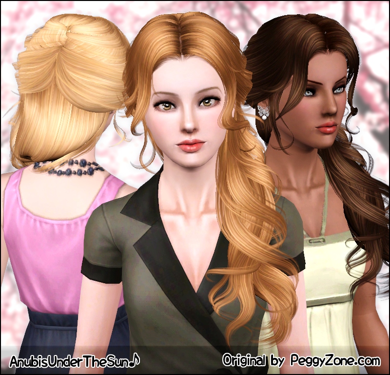 Middle parth with side ponytail Peggy`s hairstyle retextured by Anubis ...