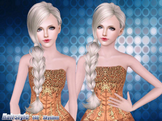 Side wrapped braid hairstyle 146 by Skysims - Sims 3 Hairs