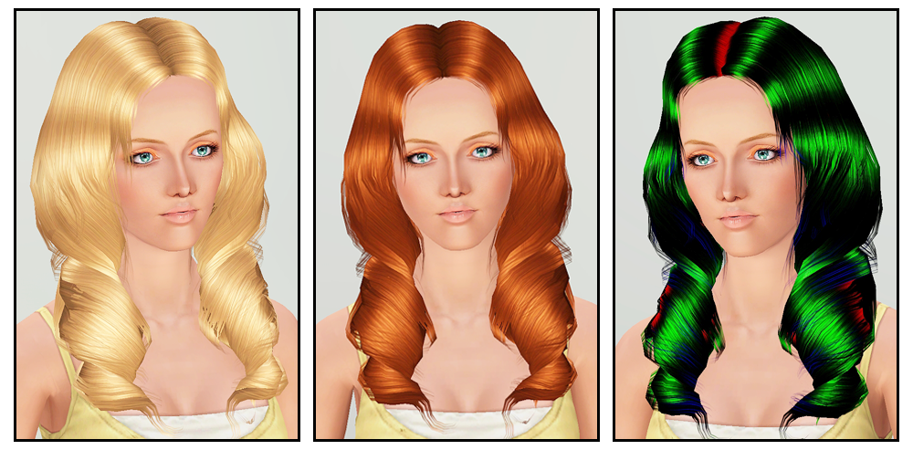Dramatic curls hairstyle retextured by Brad - Sims 3 Hairs
