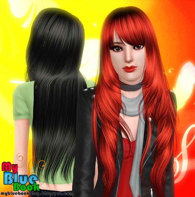 Straight with bangs hairstyle retextured by TumTum Simiolino - Sims 3 Hairs