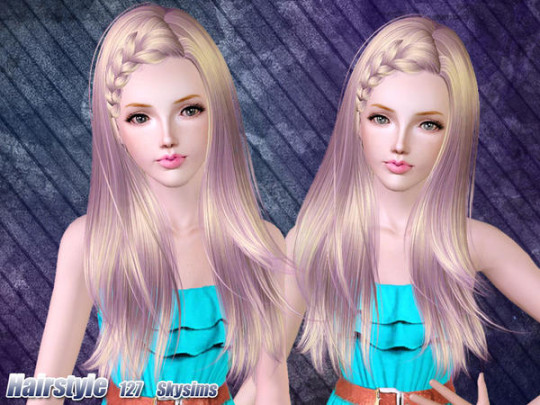 Braided bangs hairstyle 127 by Skysims - Sims 3 Hairs