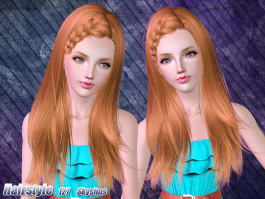 Braided bangs hairstyle 127 by Skysims - Sims 3 Hairs