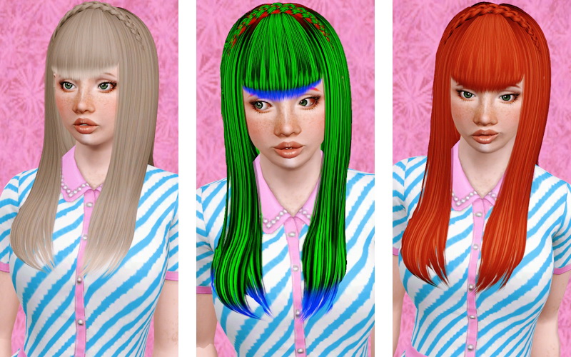 Braided crown with bangs hairstyle Zauma’s Sugar retextured by ...