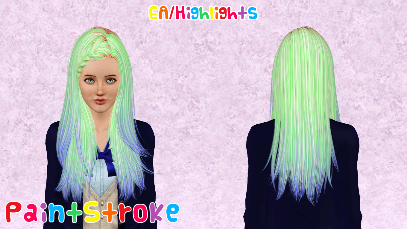 Braided bangs hairstyle Skysims 127 retextured by Katty - Sims 3 Hairs