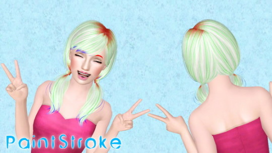 Butterfly 054 Hairstyle Retextured By Katty Sims 3 Hairs