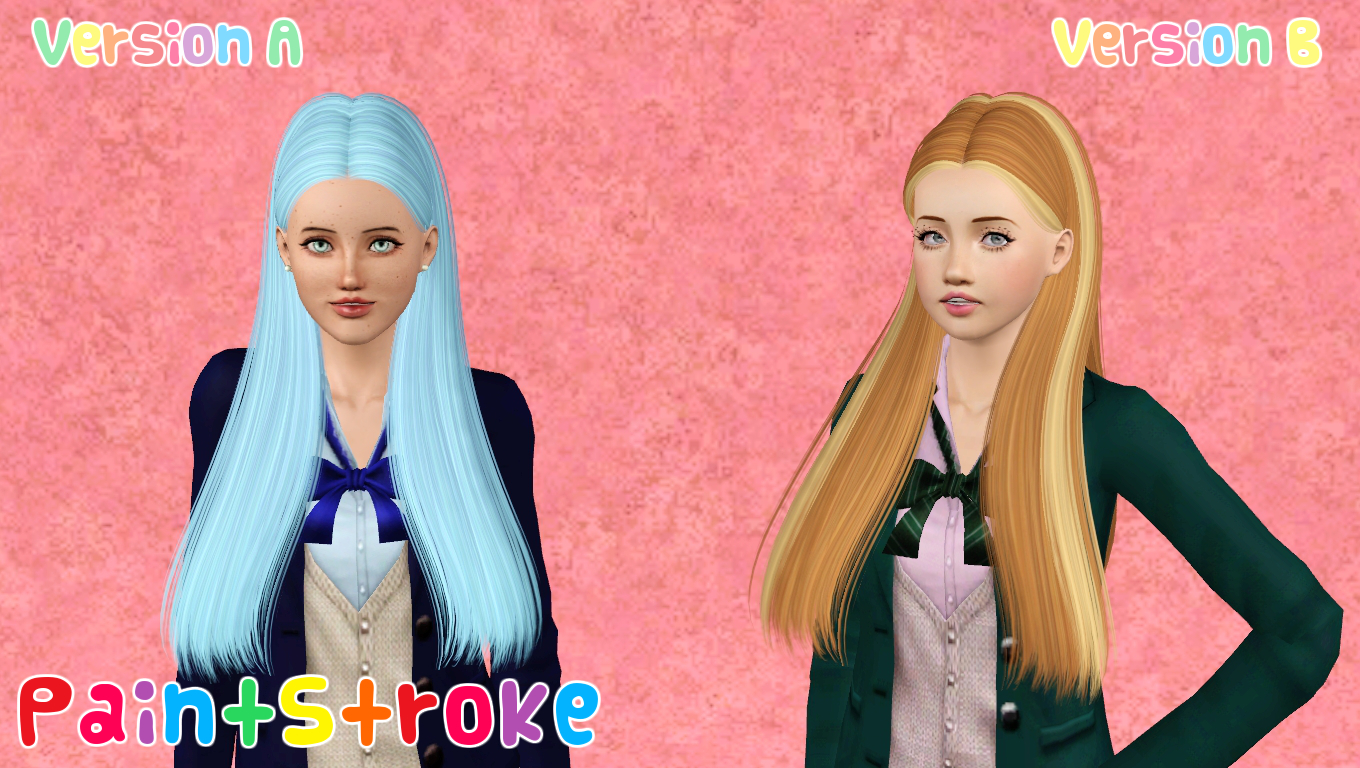Dimensional middle part hairstyle Skysims 125 retextured by Katty ...