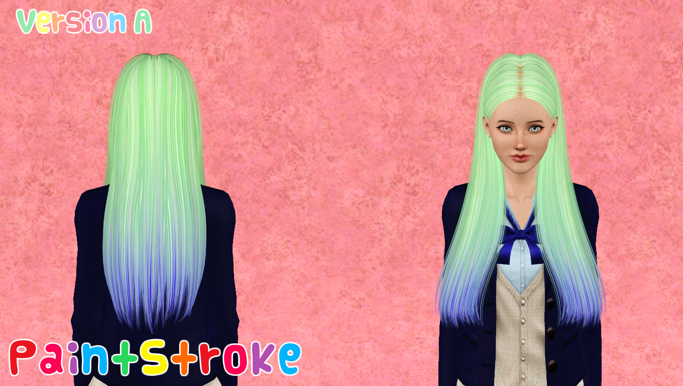 Dimensional middle part hairstyle Skysims 125 retextured by Katty ...
