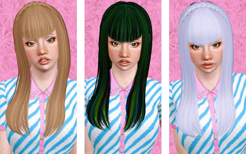 Braided crown with bangs hairstyle Zauma’s Sugar retextured by ...