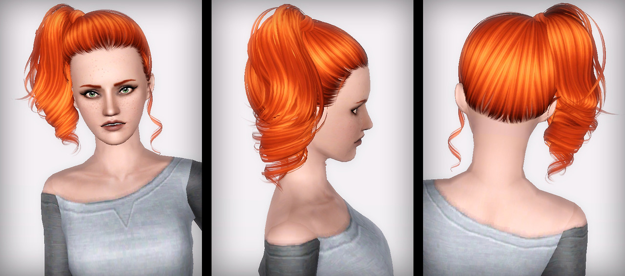 Twisted side ponytail hairstyle Skysims 153 retextured by Forever and ...