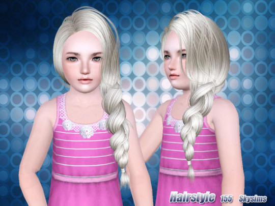 Side big braid hairstyle 15 by Skysims - Sims 3 Hairs
