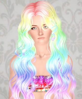 Three rainbow hairstyles retextured by Brad - Sims 3 Hairs