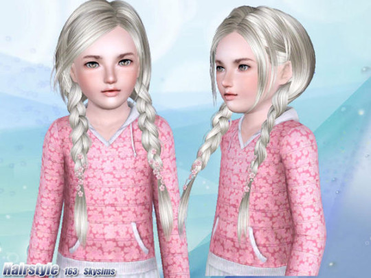 Two braids hairstle 163 by Skysims - Sims 3 Hairs