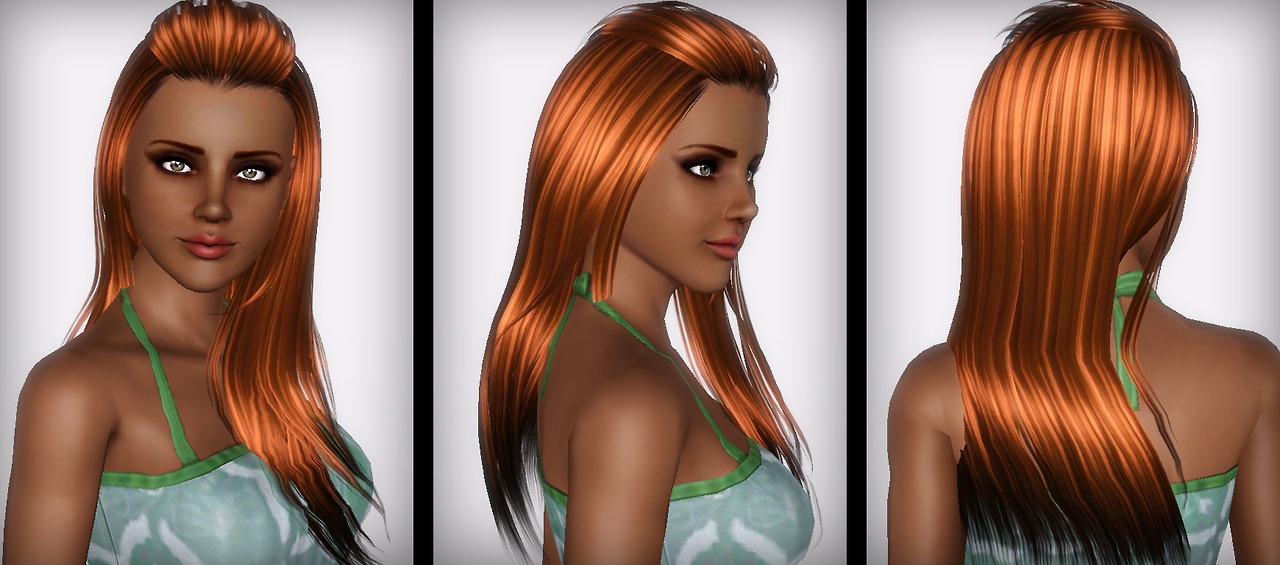 Bangs caught hairstyle ButterflySims 103 retextured by Forever and ...
