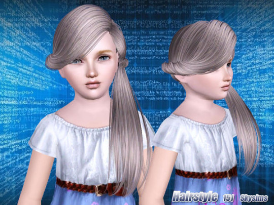 Fancy ponytail hairstyle 151 by Skysims - Sims 3 Hairs